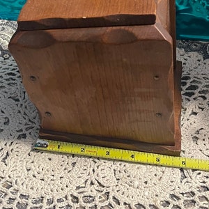 Vintage Small Rustic Slanted Wood Box - Metal Eagle Detail - Plastic ...