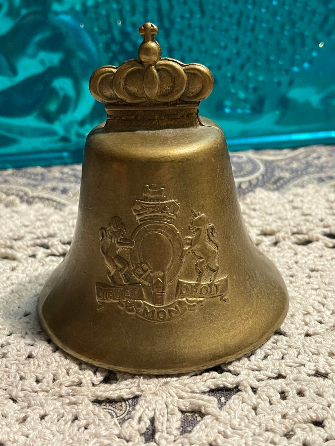 Vintage Brass Bell - English Crest - Etsy