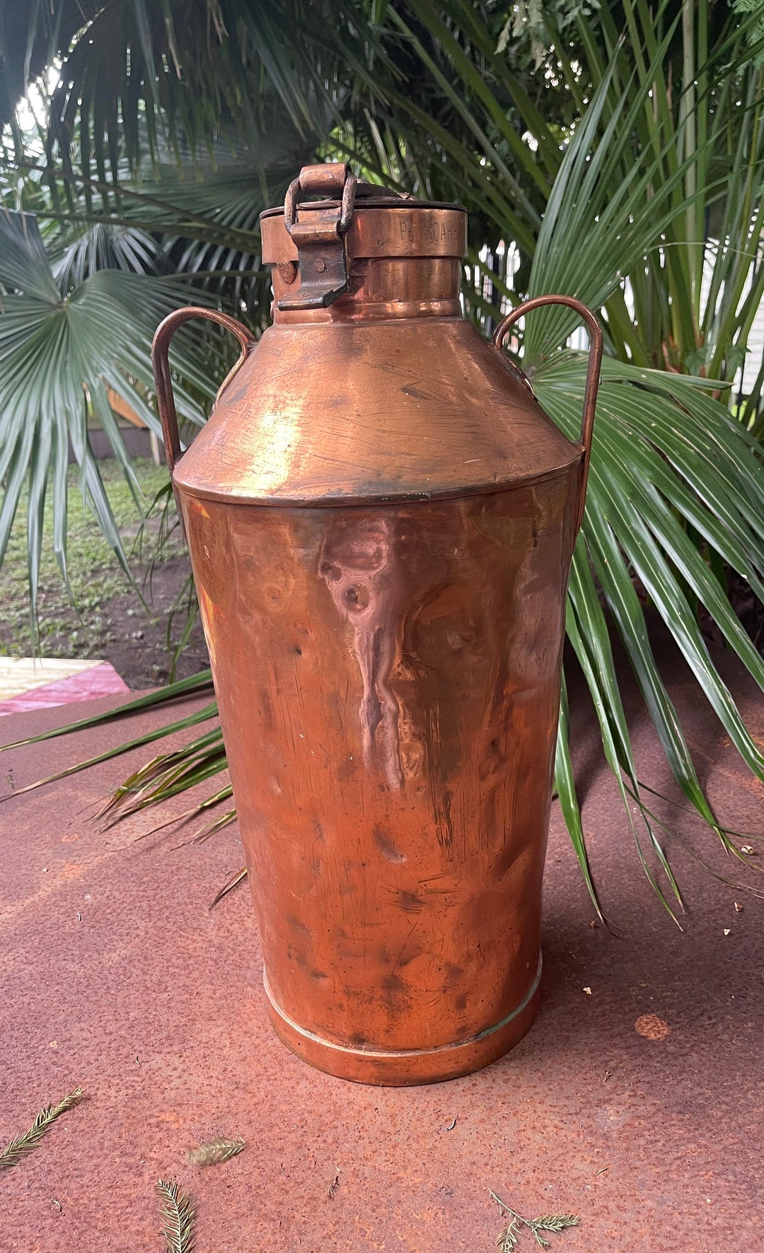 Antique or Vintage Heavy Large Copper Milk Can - Made in Argentina ...