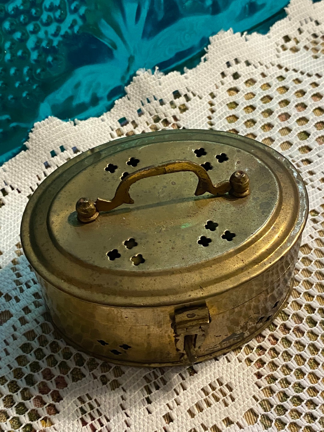 Vintage Brass Incense Box Trinket Box - Etsy