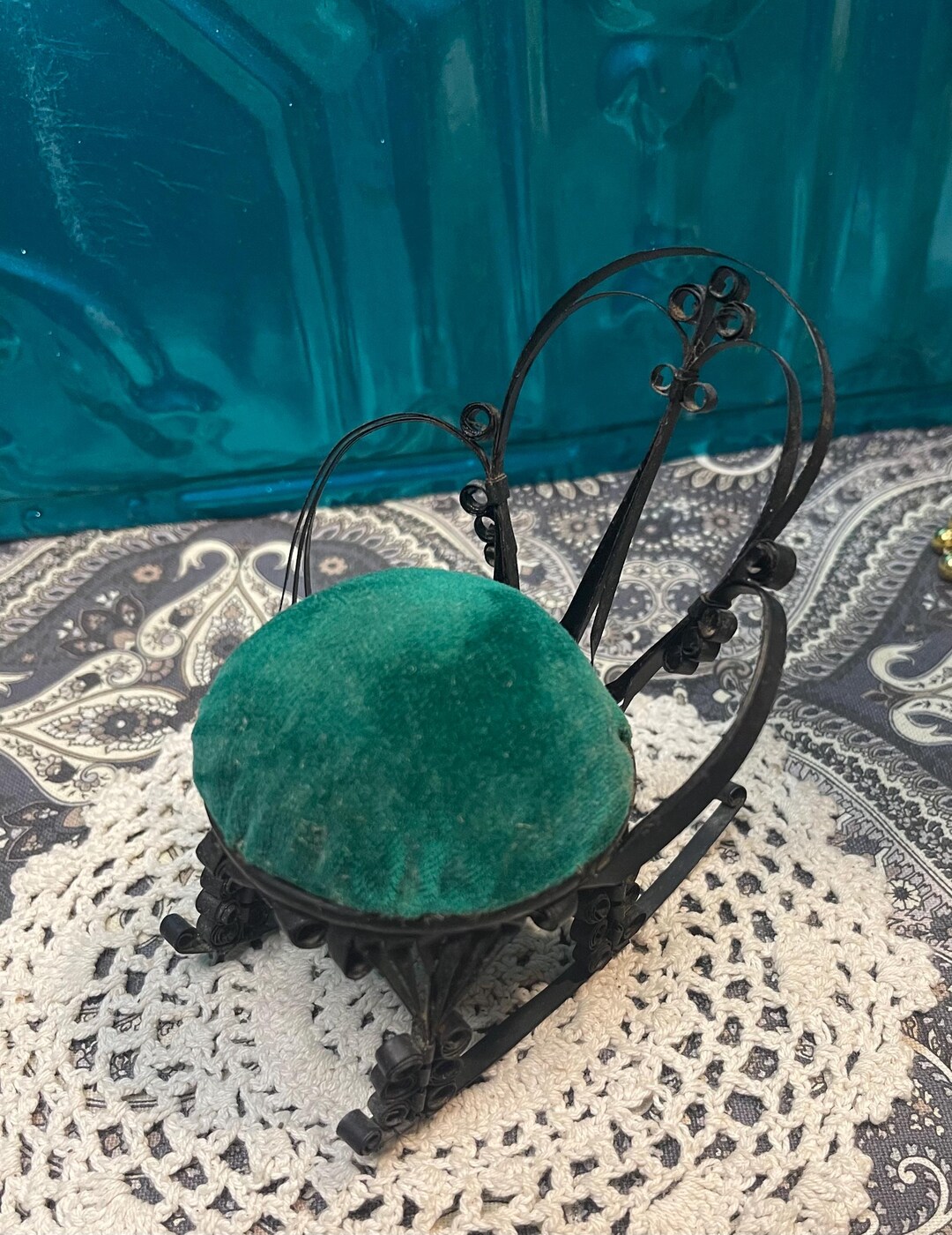 Vintage Lightweight Metal Scroll Rocking Chair Pin Cushion - Etsy