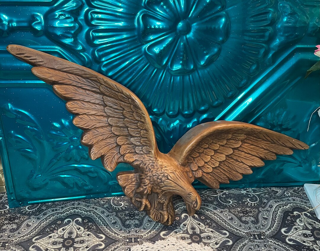Vintage Wood Look Plastic Eagle Wall Plaque - Etsy