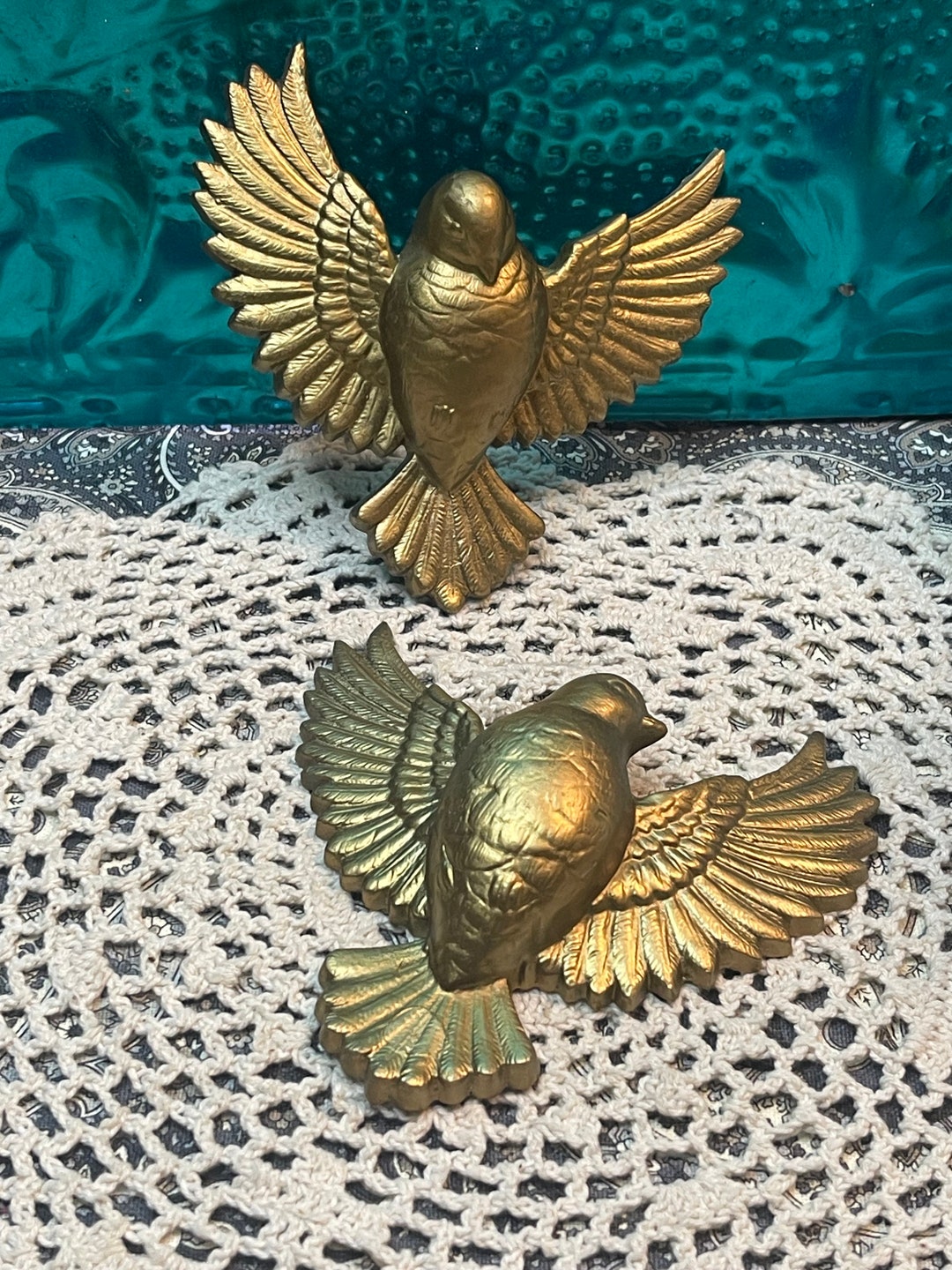 Vintage Small Gold Plastic Doves Wall Hangings - Set of 2 - Etsy