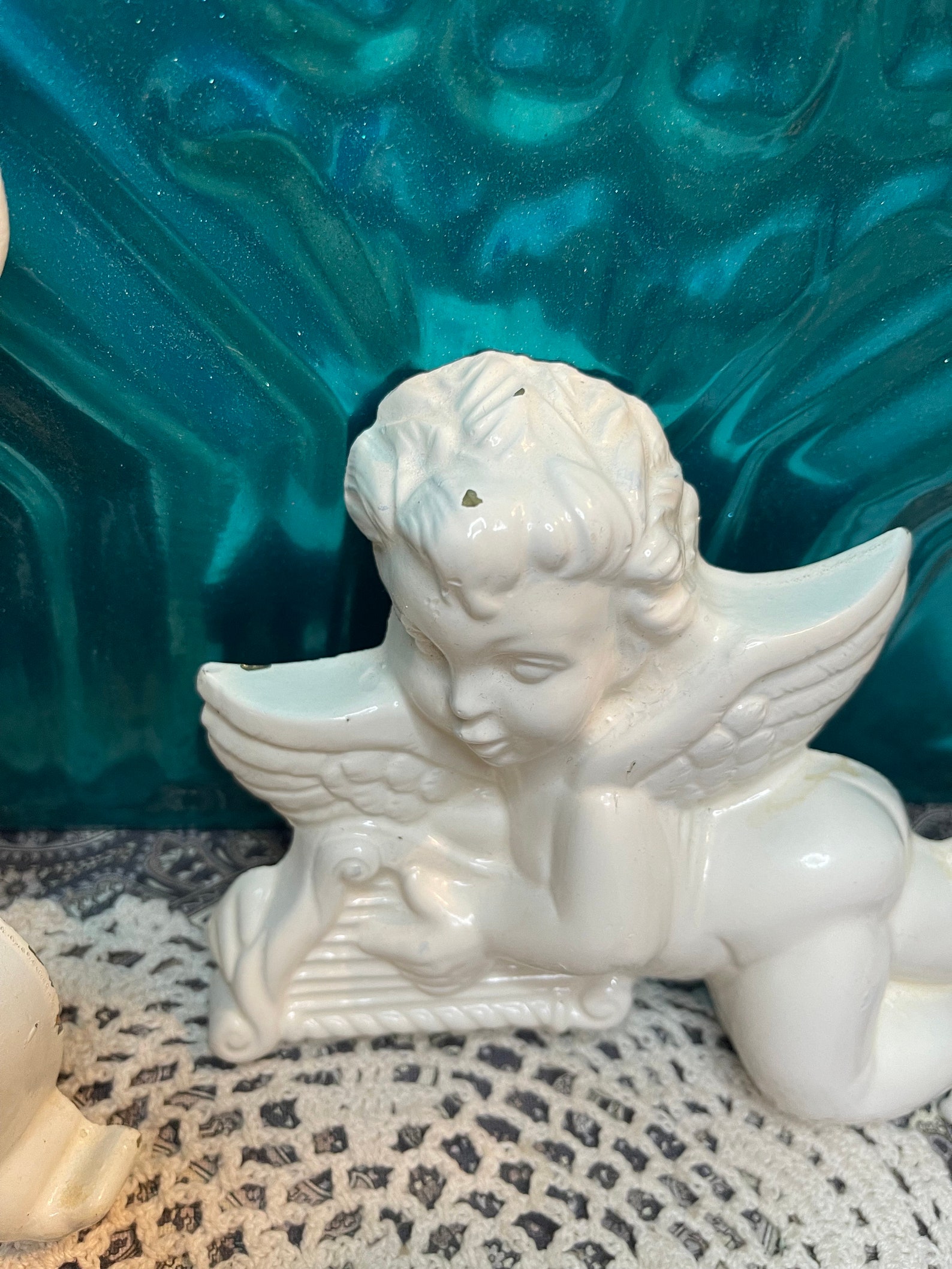 Vintage Plastic and Composite Material Cherub Wall Hangings - 3 Pieces ...
