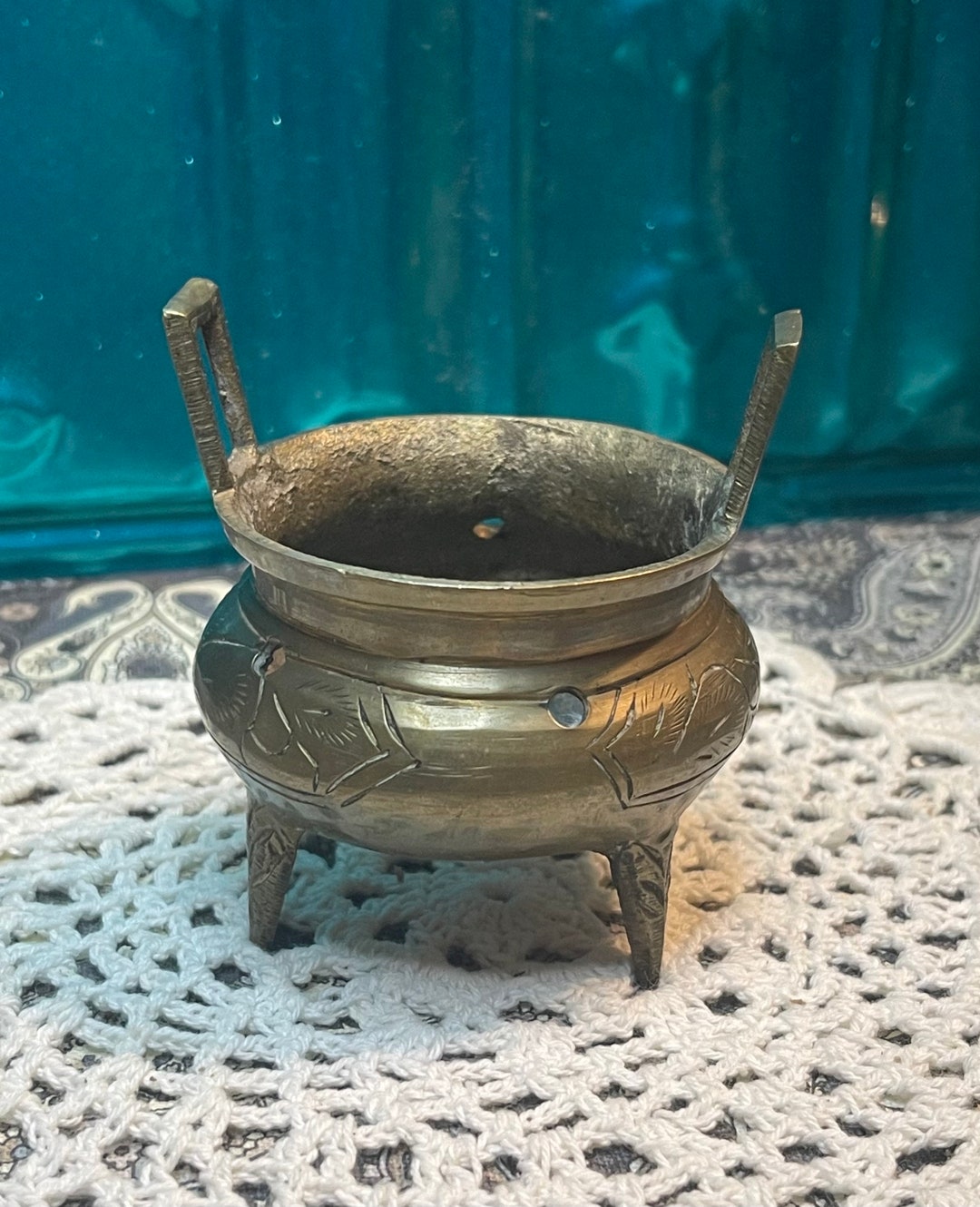 Vintage Small Brass Incense Burner Bowl With 3 Legs Clearly - Etsy