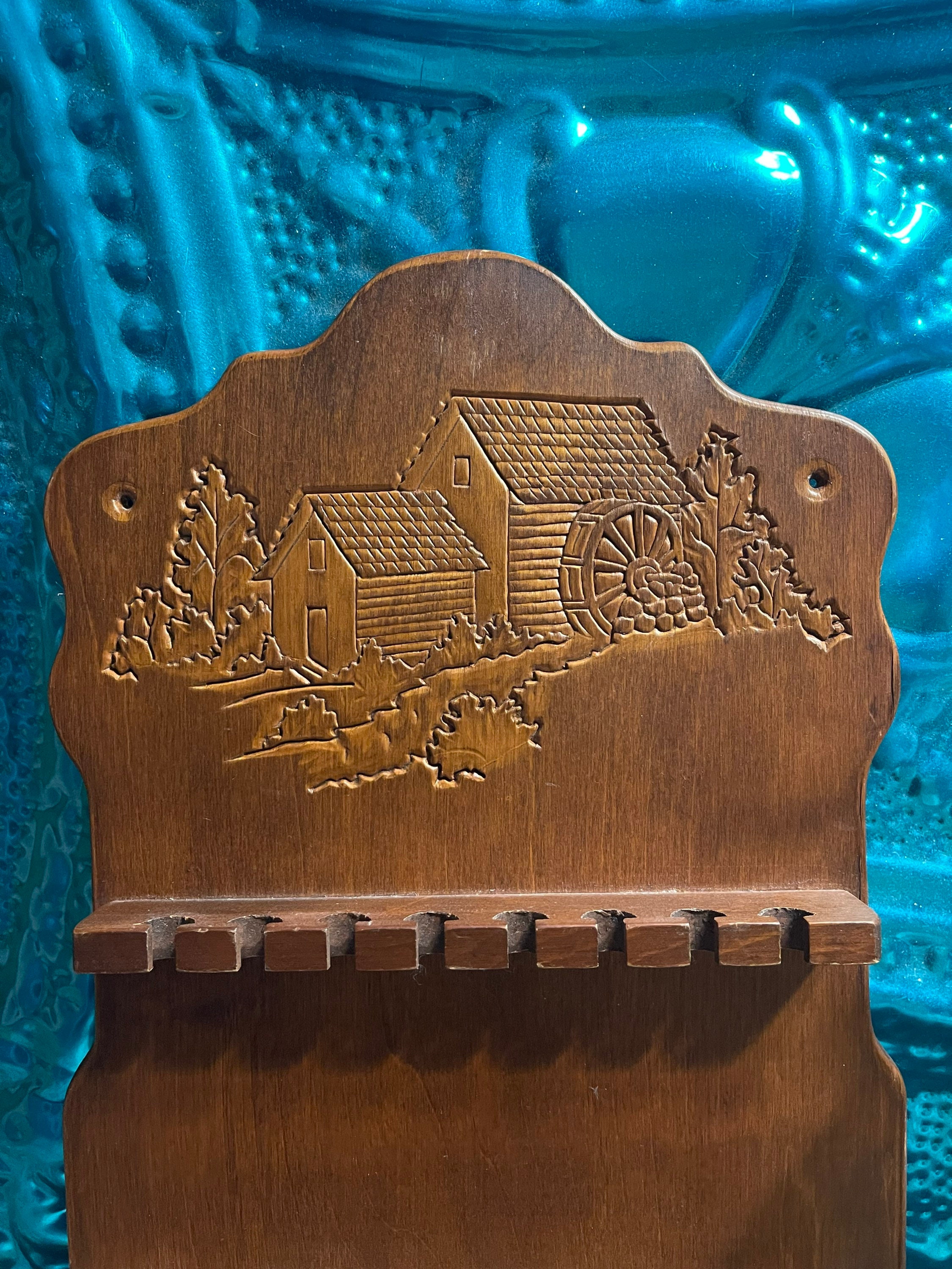 Vintage Wood Wall Hanging Display for Collectible Spoons - Etsy