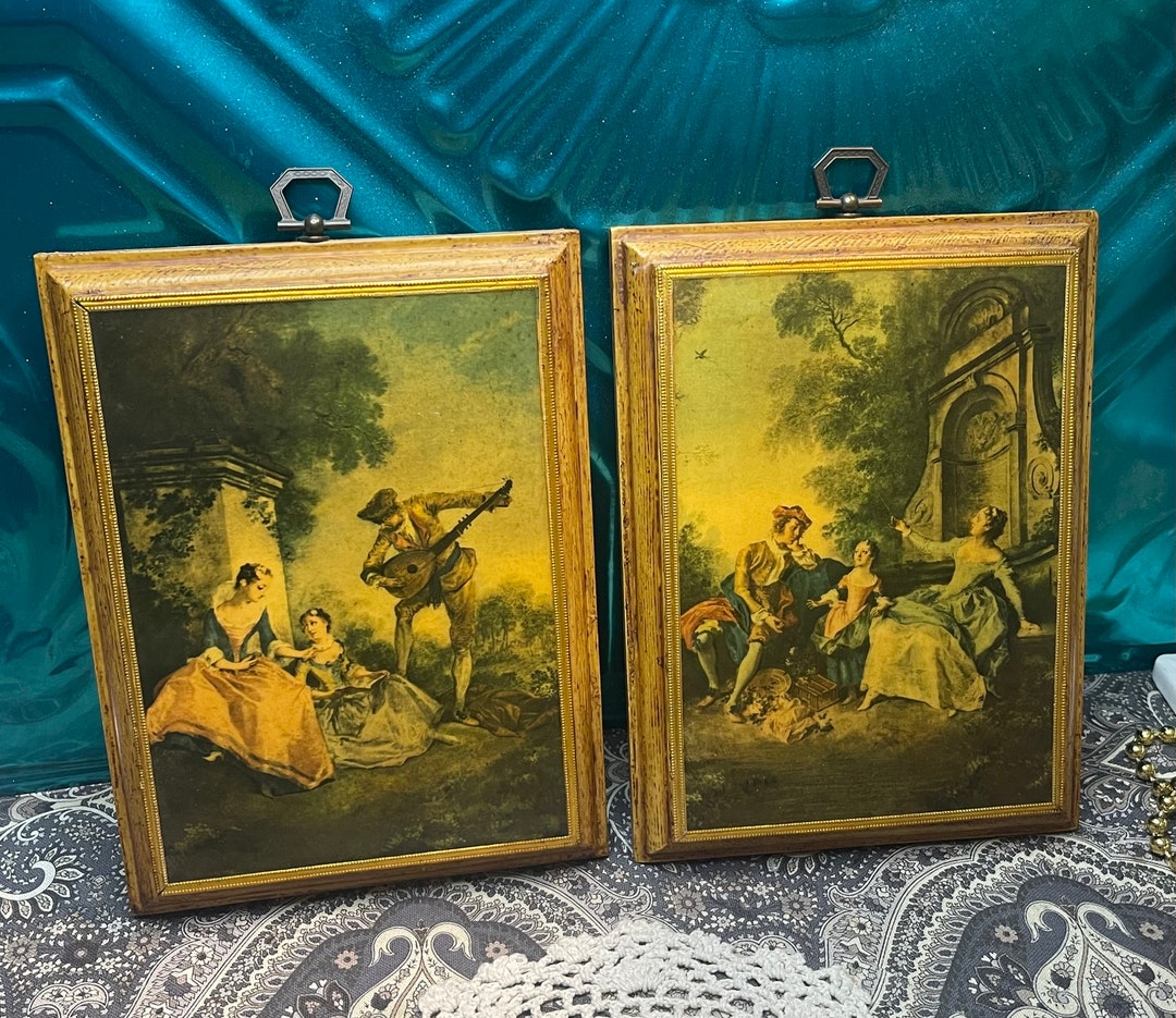 Vintage Italy Baroque Style Wall Plaques- Set of 2 - Etsy