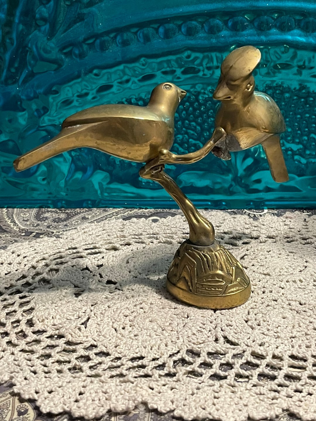 Vintage Brass Birds on Branch Figurine - Statue - Clearly Showing It’s ...