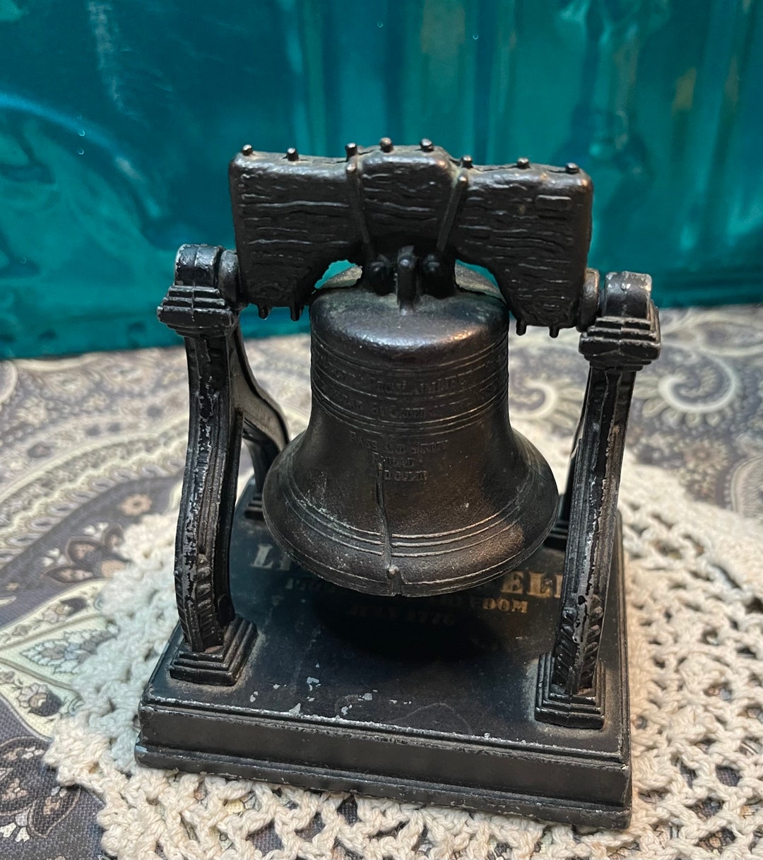 Vintage Small Metal Liberty Bell Replica Aged - Etsy