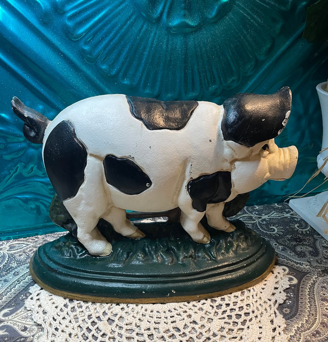 Vintage Heavy Cast Iron Pig Door Stopper - Etsy