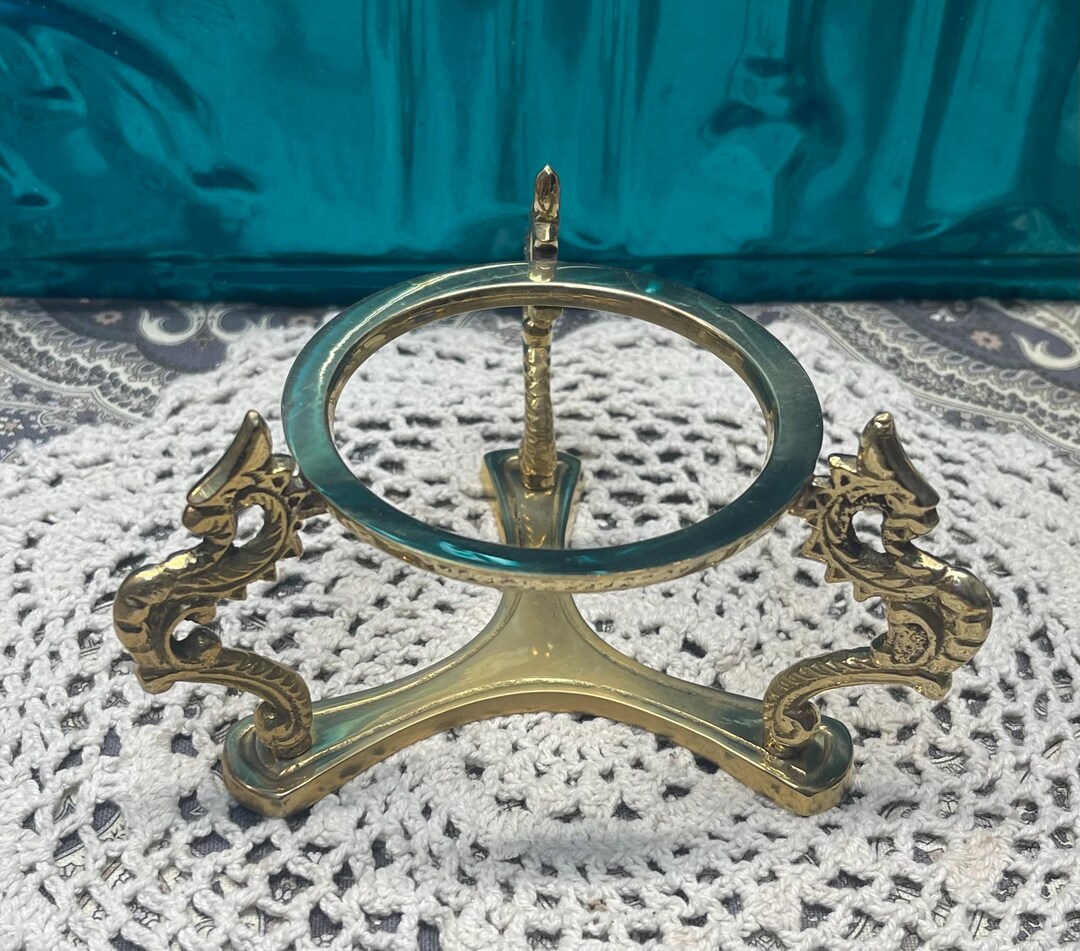 Vintage Small Brass Dragon Sphere Stand- Sphere Holder - Bowl Stand - Etsy