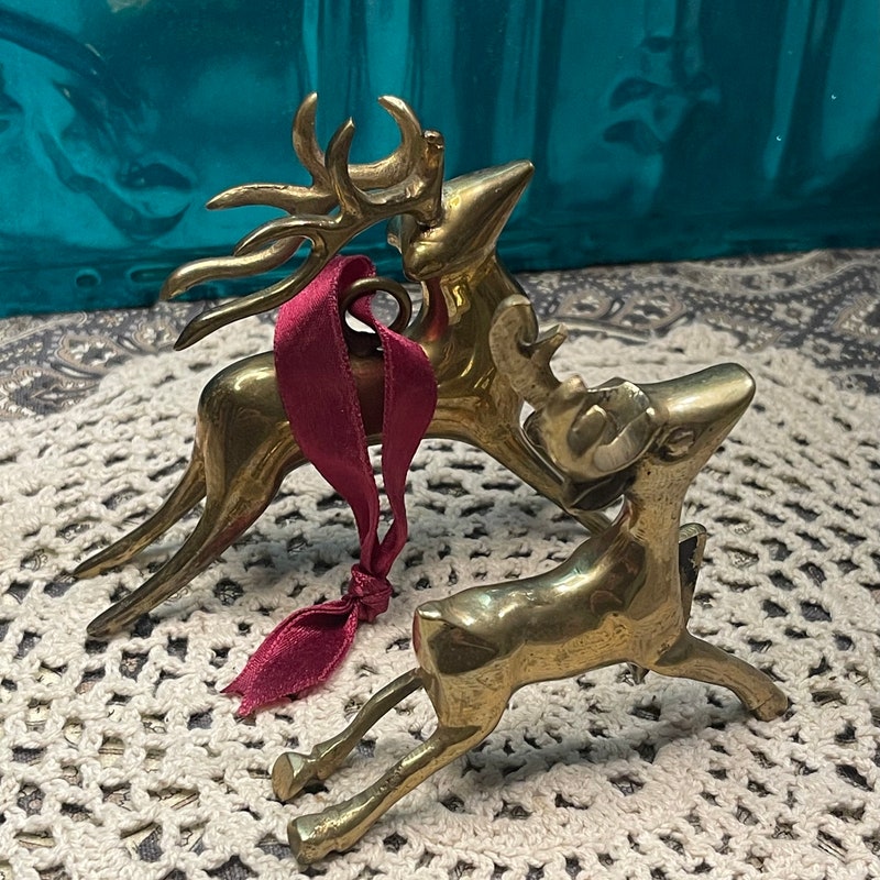 Brass Reindeer - Etsy