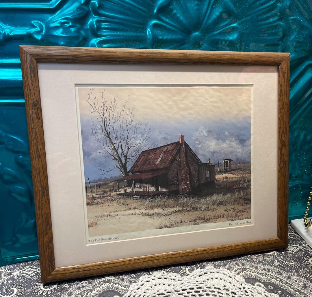 Vintage Wood Framed Matted Farmhouse Lithograph Print - Etsy