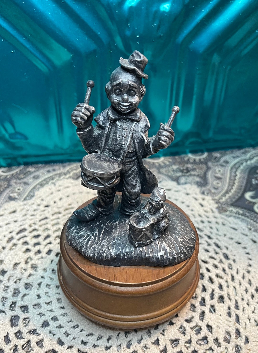 Vintage Clown Turning Music Box - Aged - Etsy