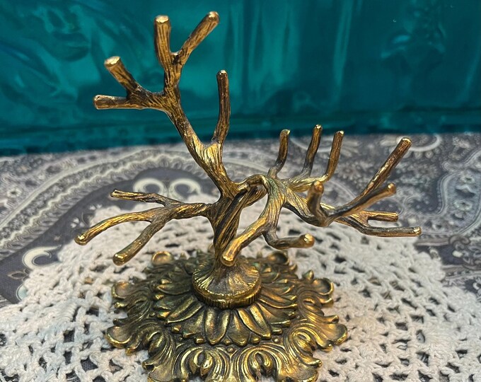 Vintage Ornate Gold Tone Tree Ring Holder - Etsy