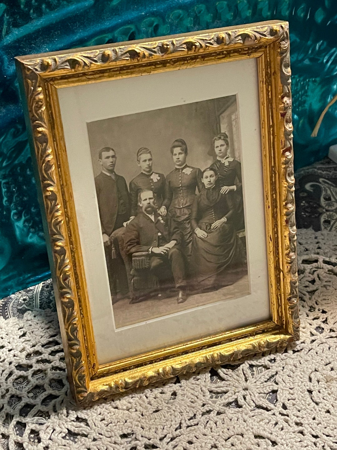 Antique Victorian Photo Card in Ornate Vintage Wood Frame - Etsy