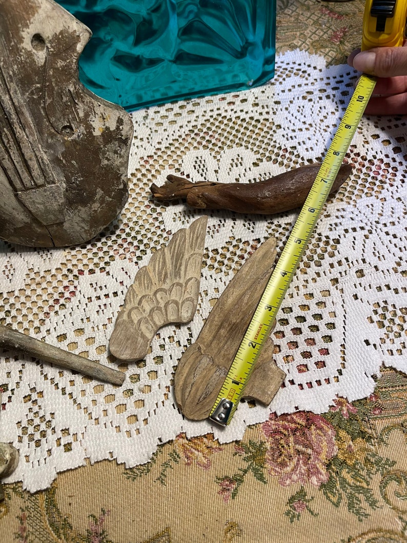Antique Wood Carvings Music Instruments Wings Arm Decor - Etsy