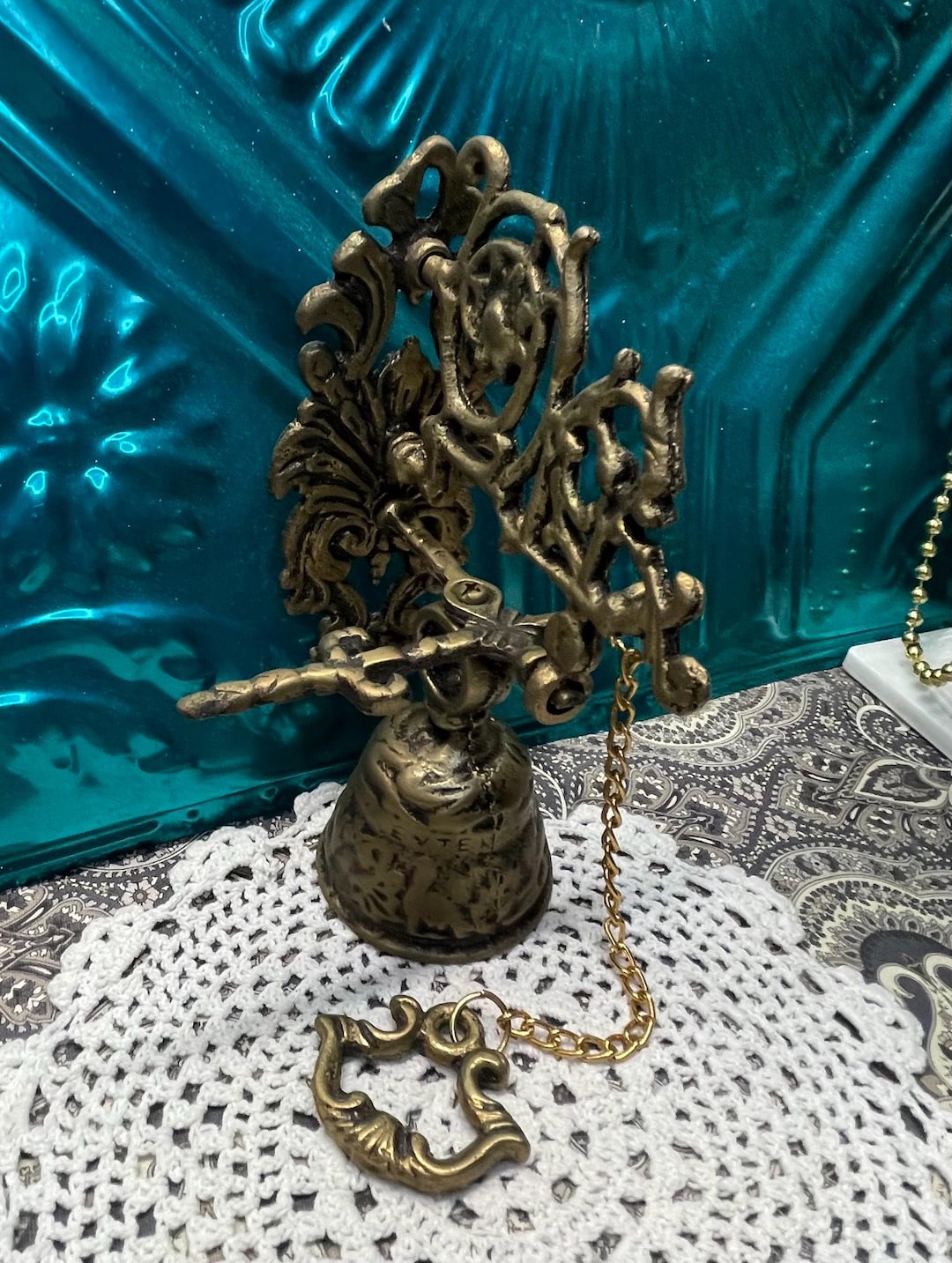 Vintage Ornate Wall Mount Brass Bell Monastery Church Style Bell - Etsy