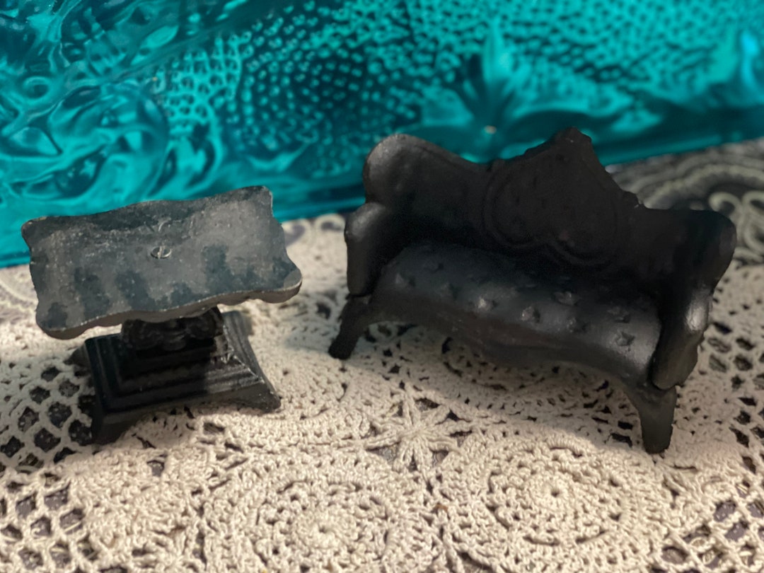 Vintage Cast Iron Miniature- Doll House - Victorian Style Sofa and ...