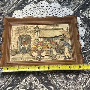 Vintage 3D Paper Art in Wood Look Plastic Frame - Aged - Etsy