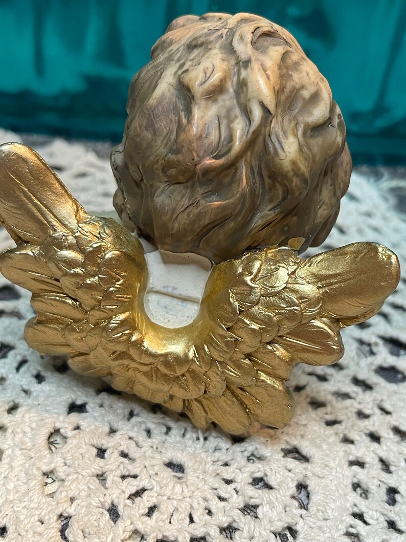 Vintage Small Plastic- Resin Cherub - Etsy