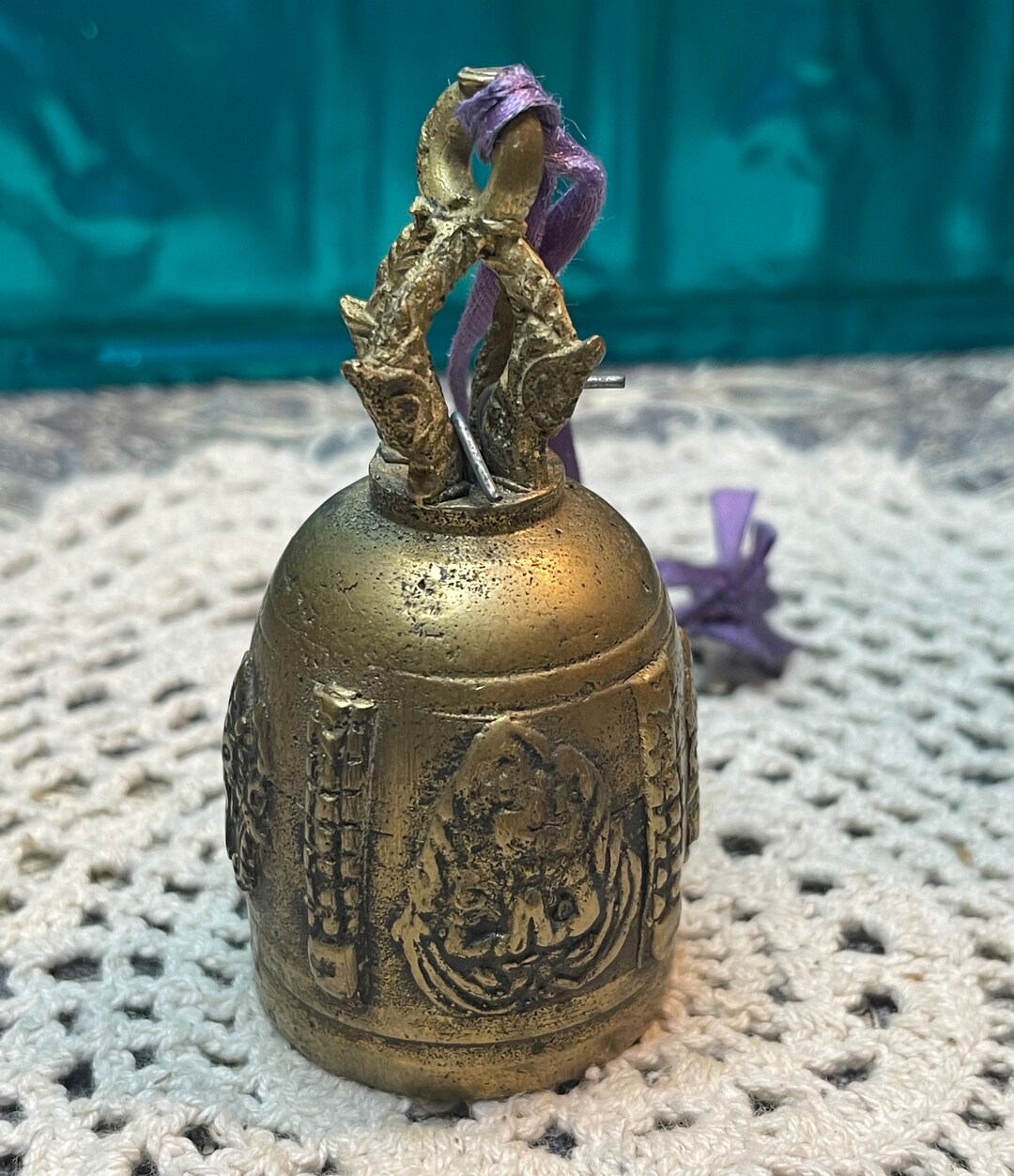 Vintage Small Brass Bell - Ceremonial Bell - Aged - Etsy