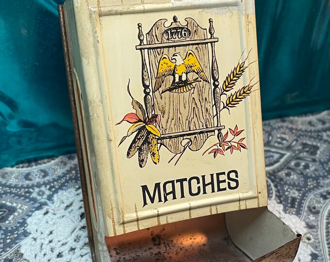 Vintage Thin Metal Matchstick Wall Holder - Eagle - Fireplace Decor ...