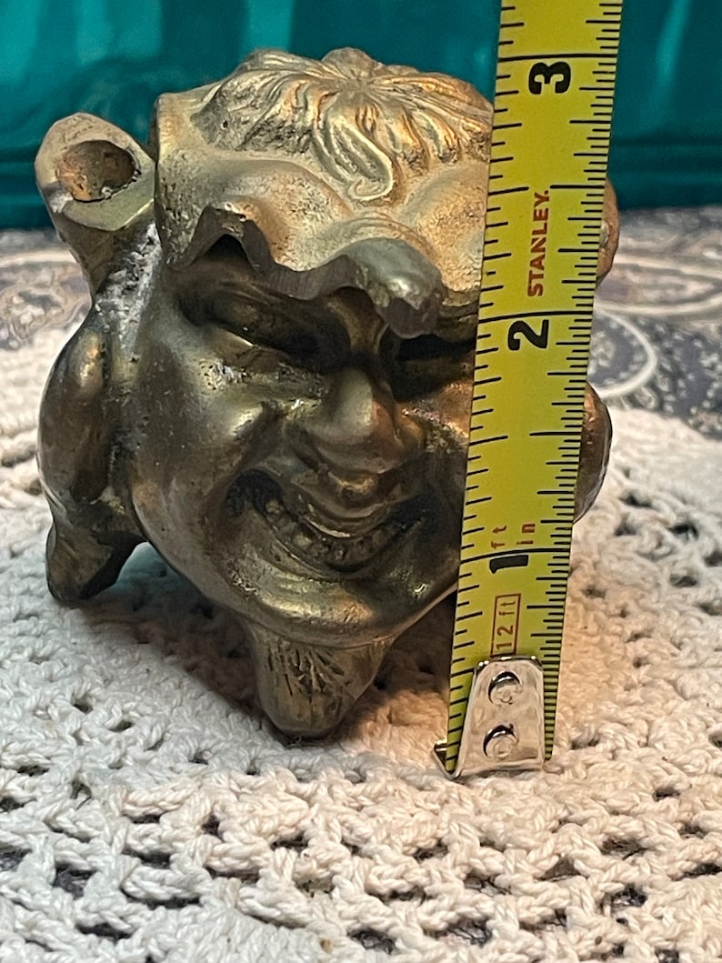 Antique Small Unique Goblin- Imp- Figural Brass Inkwell - No Insert ...