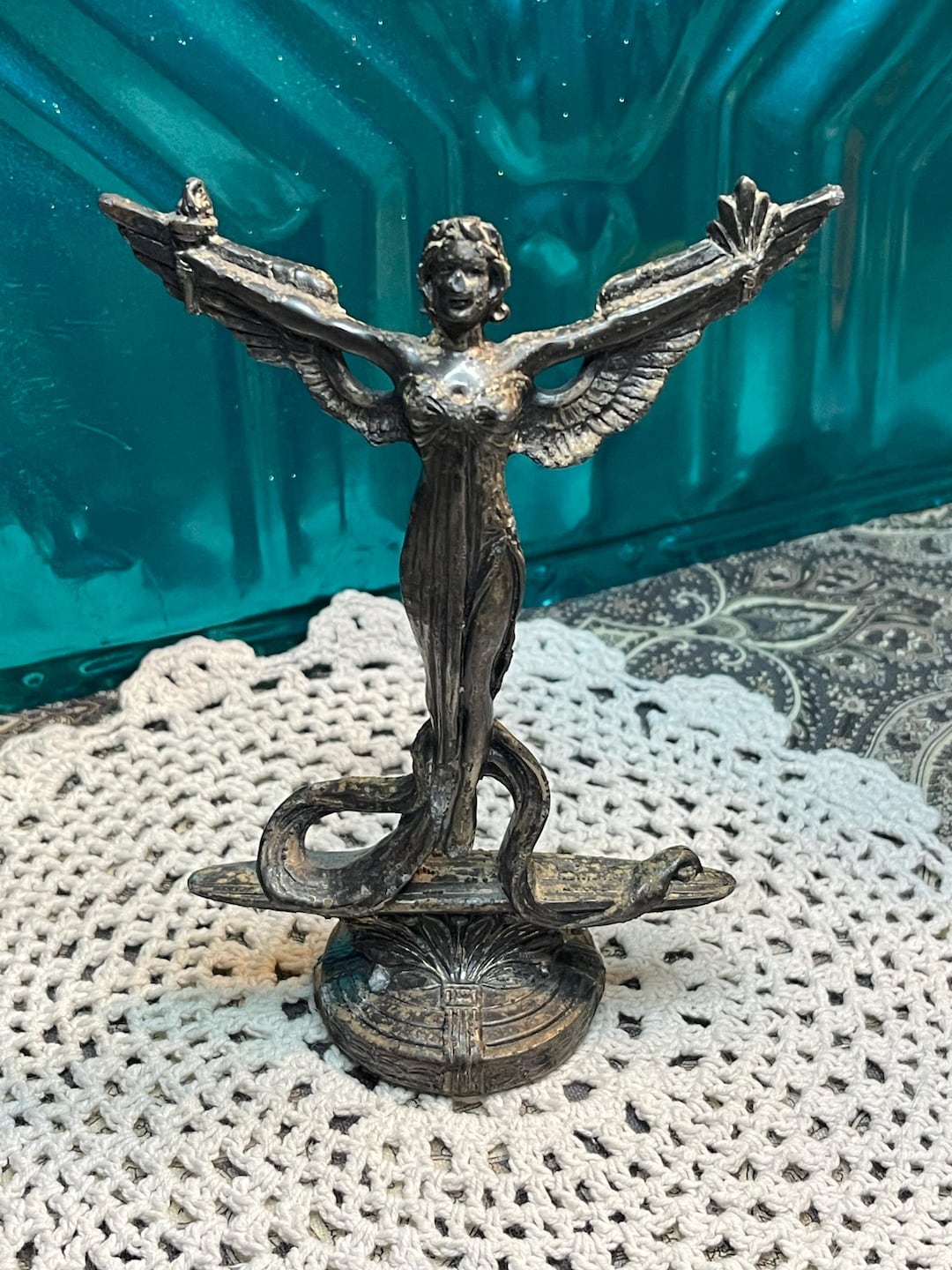 Antique Metal Lady - Victory - Trophy Topper- Clearly Showing Its Age ...