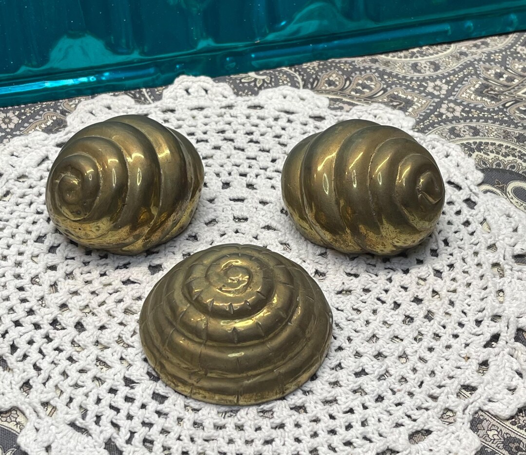 Vintage Set of 3 Brass Sea Shells Decor- Paperweights- Aged - Etsy