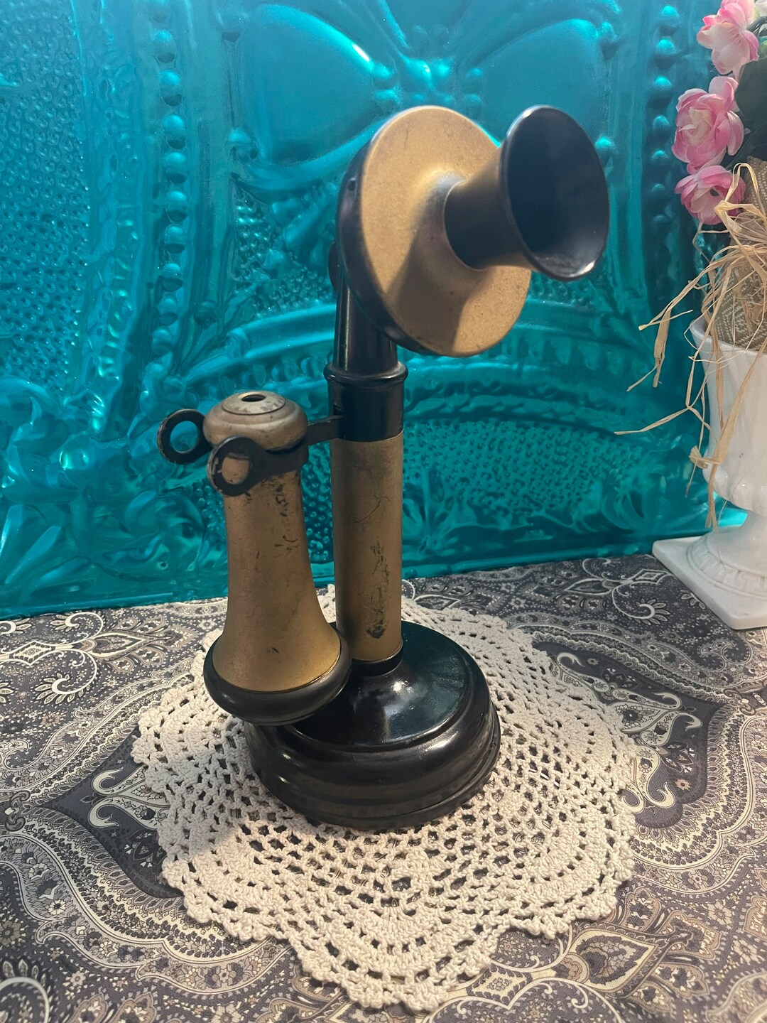 Antique Non Working Candlestick Phone Patent 1901-1907-1908 No Cable ...