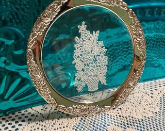 Round Glass Tray | Etsy