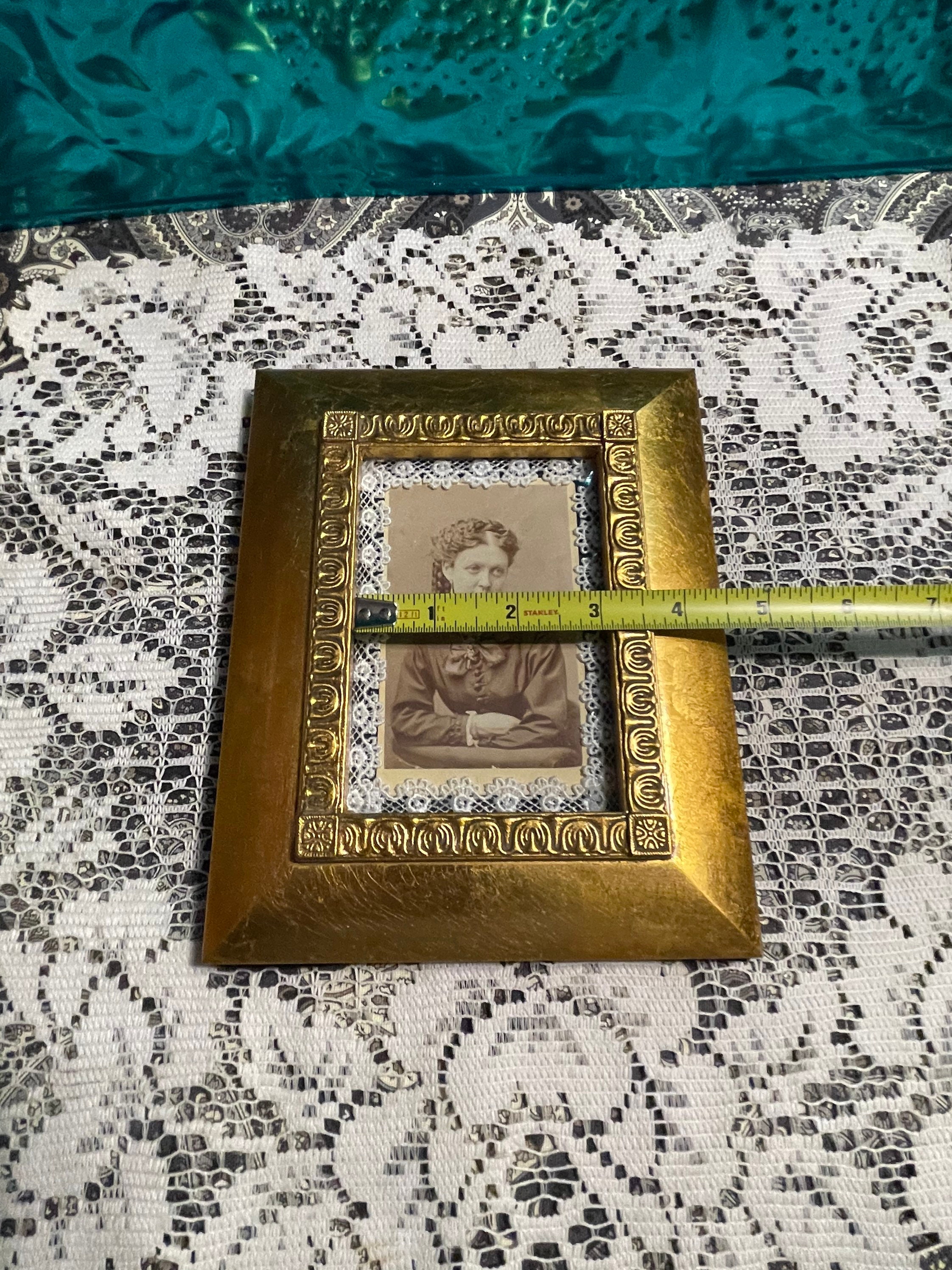 Antique Victorian Photo Card in Vintage Gold Plastic Frame | Etsy