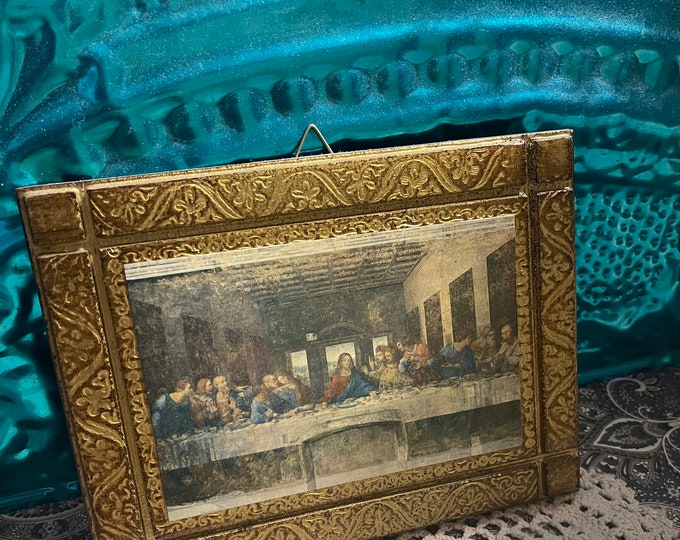 Vintage Small Last Supper Print on Gilded Wood Wall Plaque - Etsy