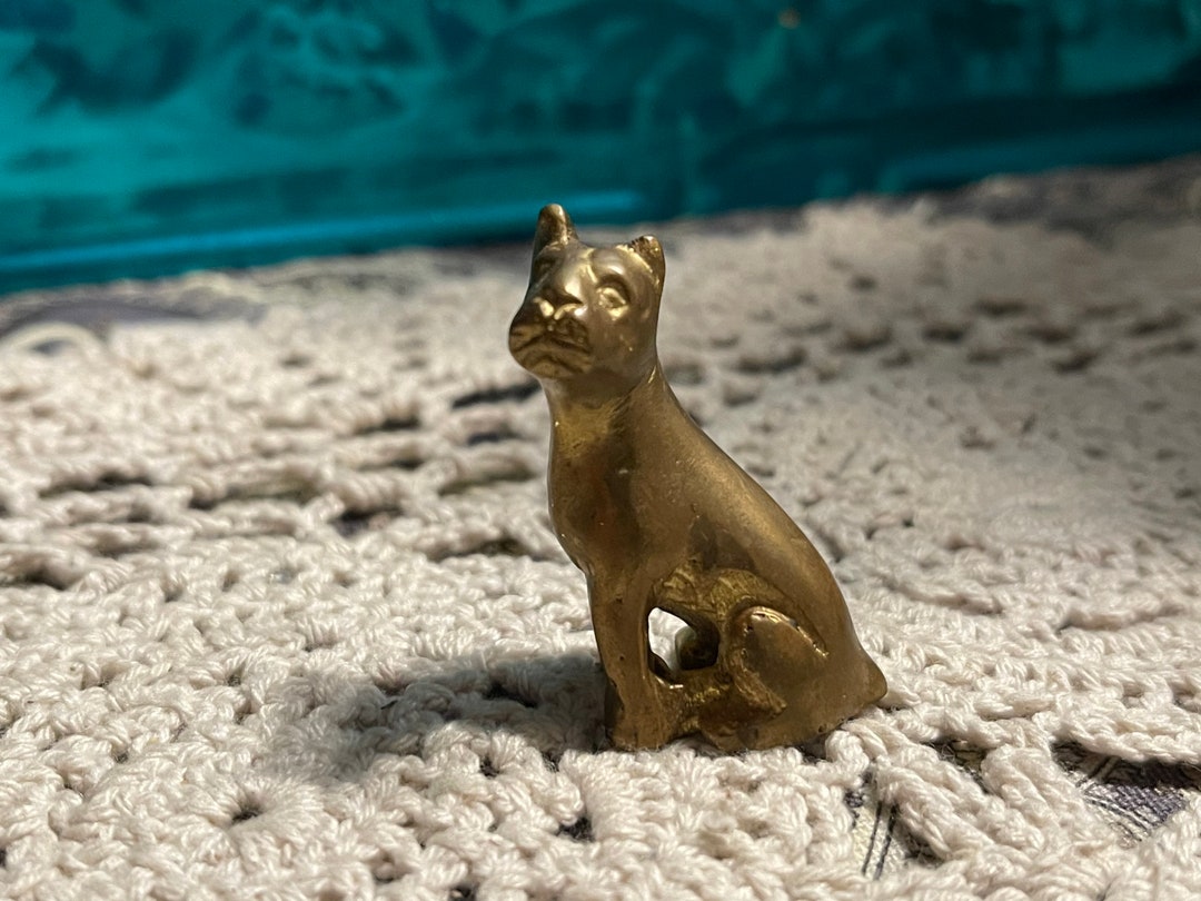 Vintage Small - Miniature - Brass Dog - Etsy