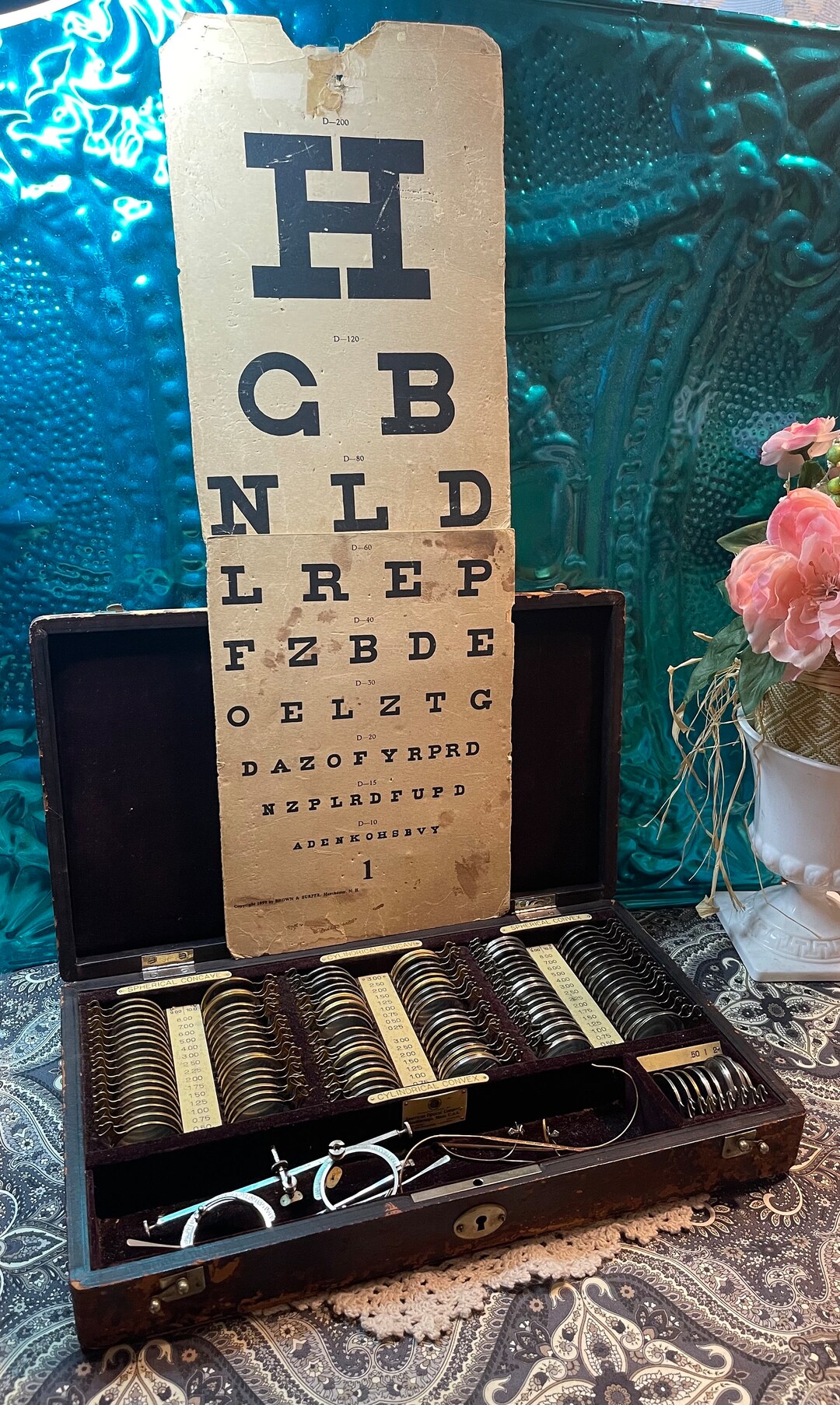 Antique Optometry Kit in Original Case With 1899 Eye Chart - Clearly ...