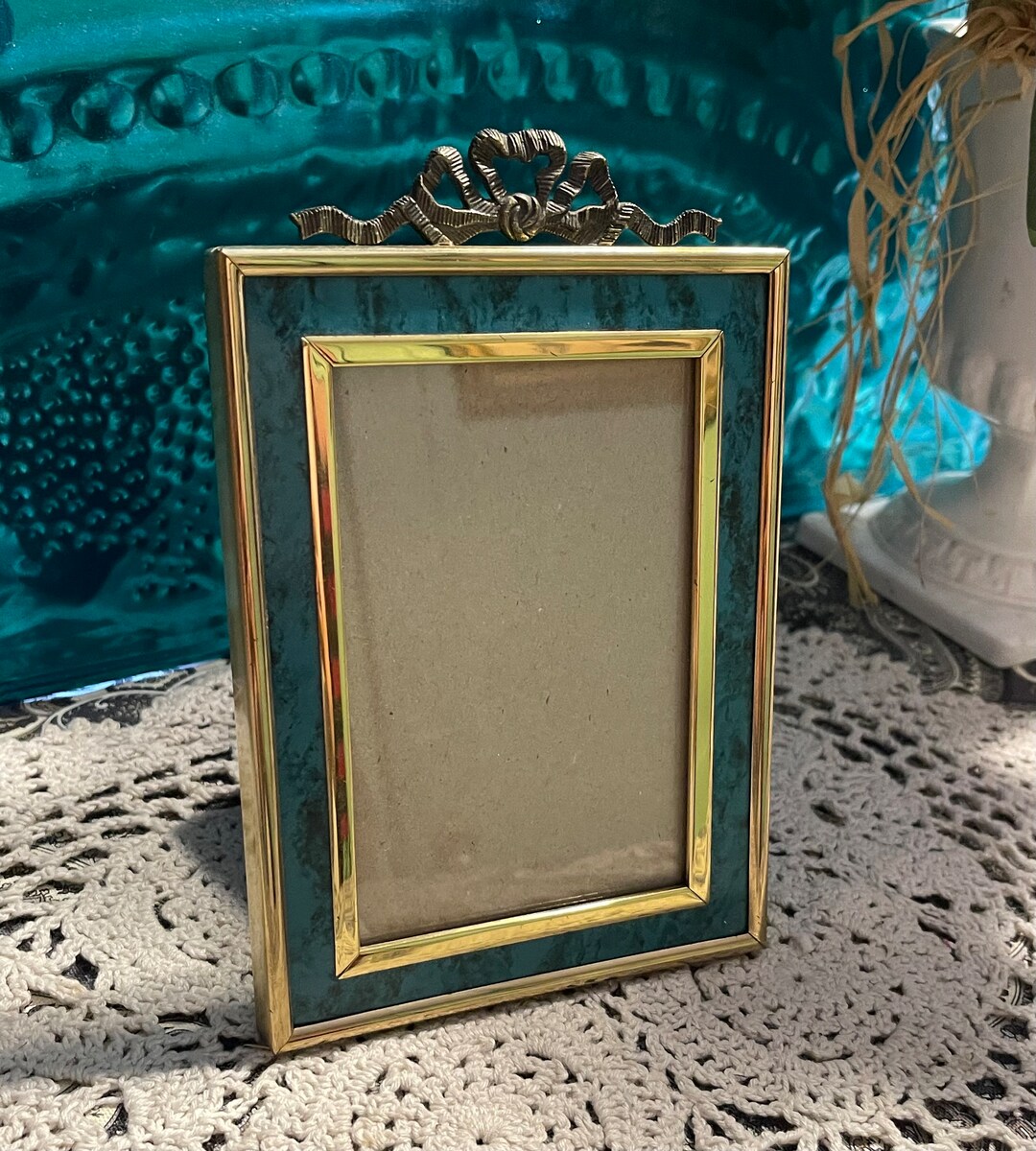 Vintage Small Ornate Bow Metal Photo Frame - Etsy