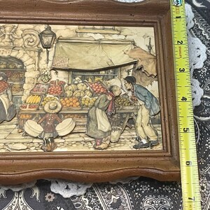Vintage 3D Paper Art in Wood Look Plastic Frame - Aged - Etsy
