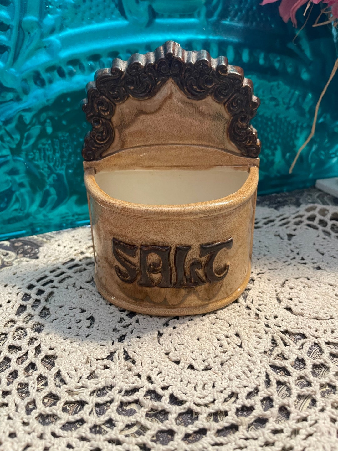 Vintage Ceramic Open Salt Box - No Lid - Some Wear - Etsy