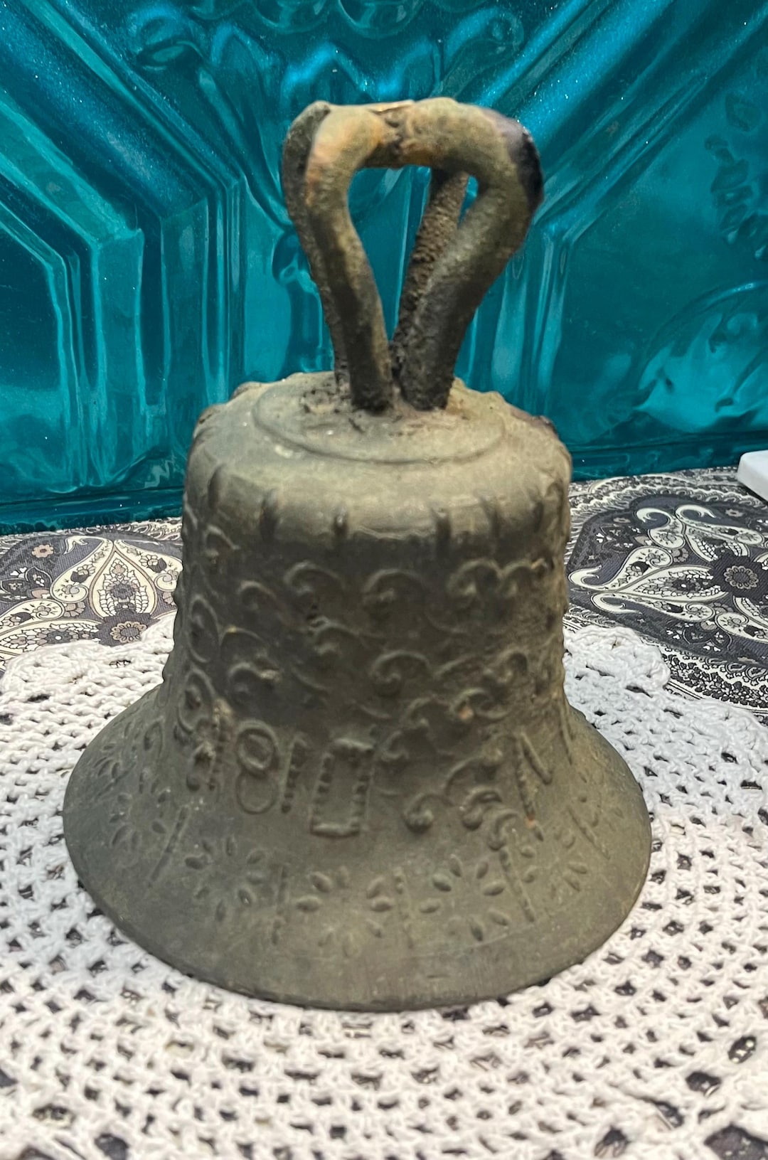 Antique 1810 Heavy Cast Bronze- Brass - Metal Mission Bell- Church Bell ...