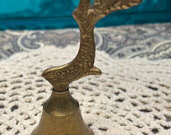 Vintage Brass Clamshell Bell, Miniature Brass Seashell Bell, Two ...