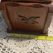 Vintage Small Rustic Slanted Wood Box - Metal Eagle Detail - Plastic ...