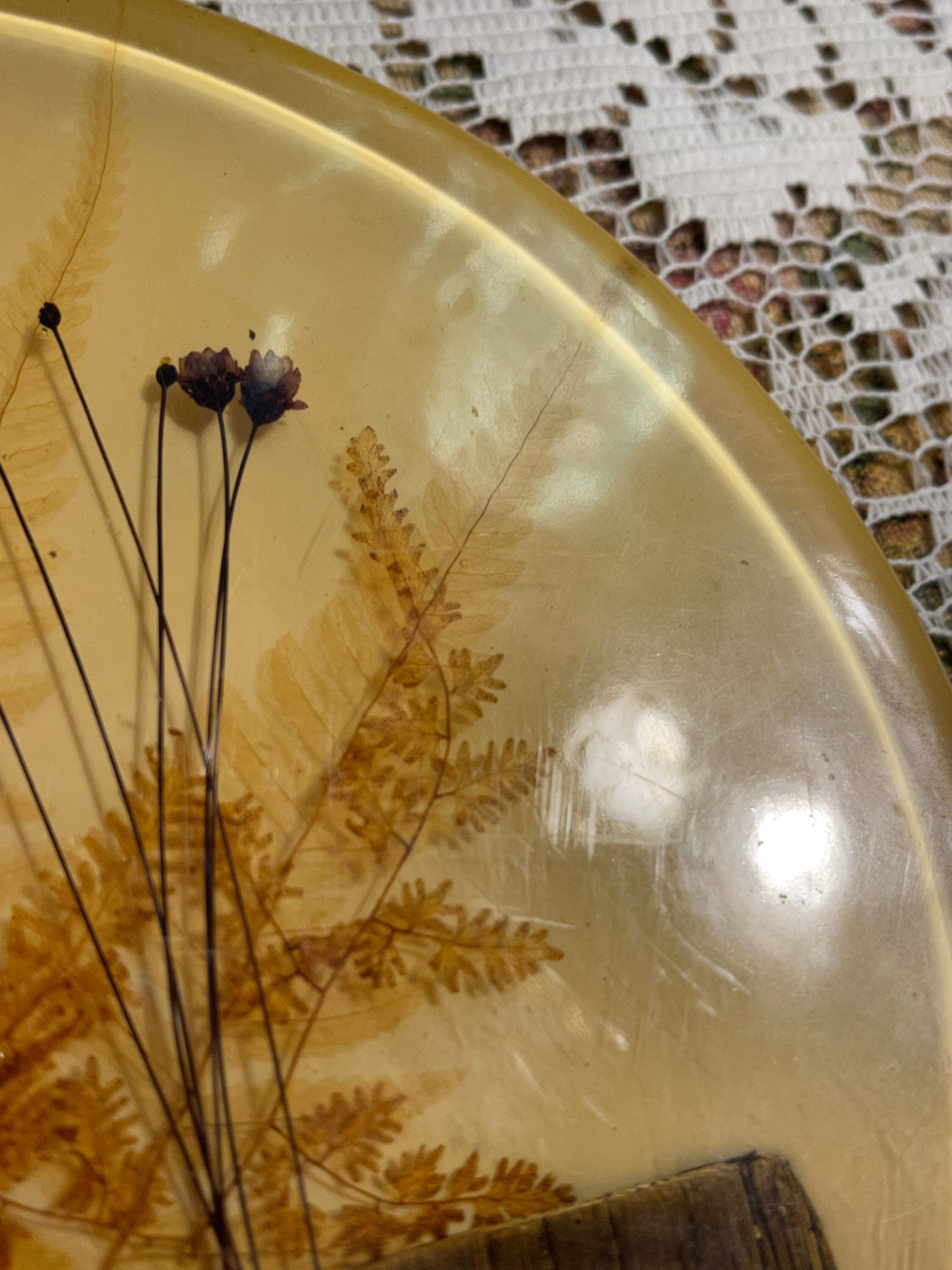 Vintage Lucite Trivet With Dried Flowers Cottage Decor | Etsy