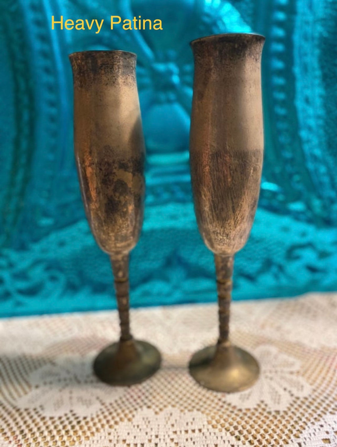 Vintage Brass and Silver Tone Metal Goblet Challis Offering Cup Altar ...