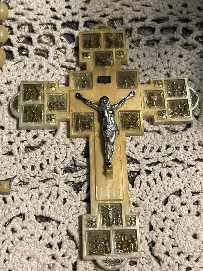 Vintage Crucifix- Rosary- Madonna and Child - 4 Pieces With Flaws ...