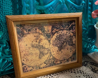 World Map Wood Framed - Etsy