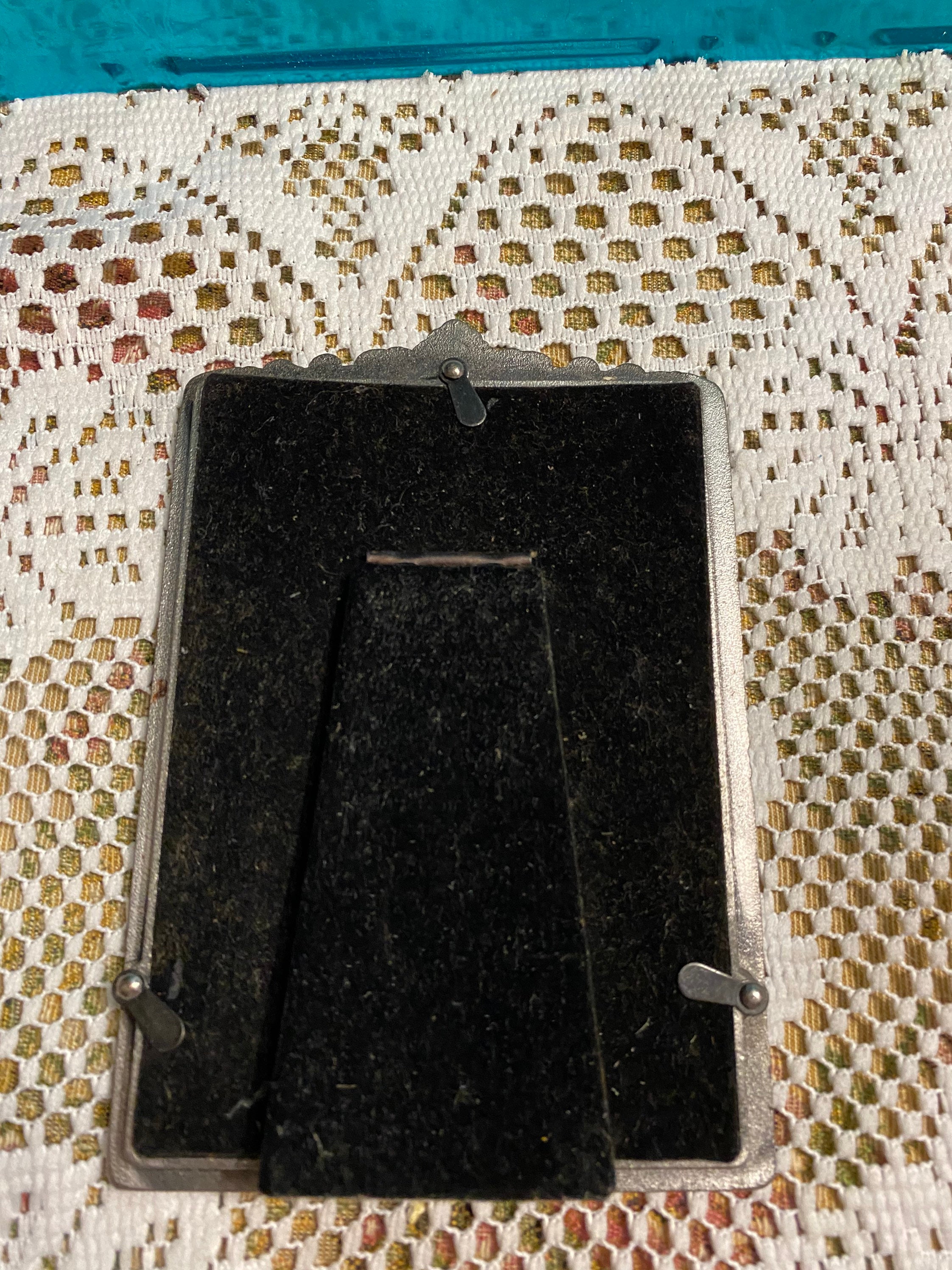 Antique Victorian photo card in ornate vintage metal frame | Etsy