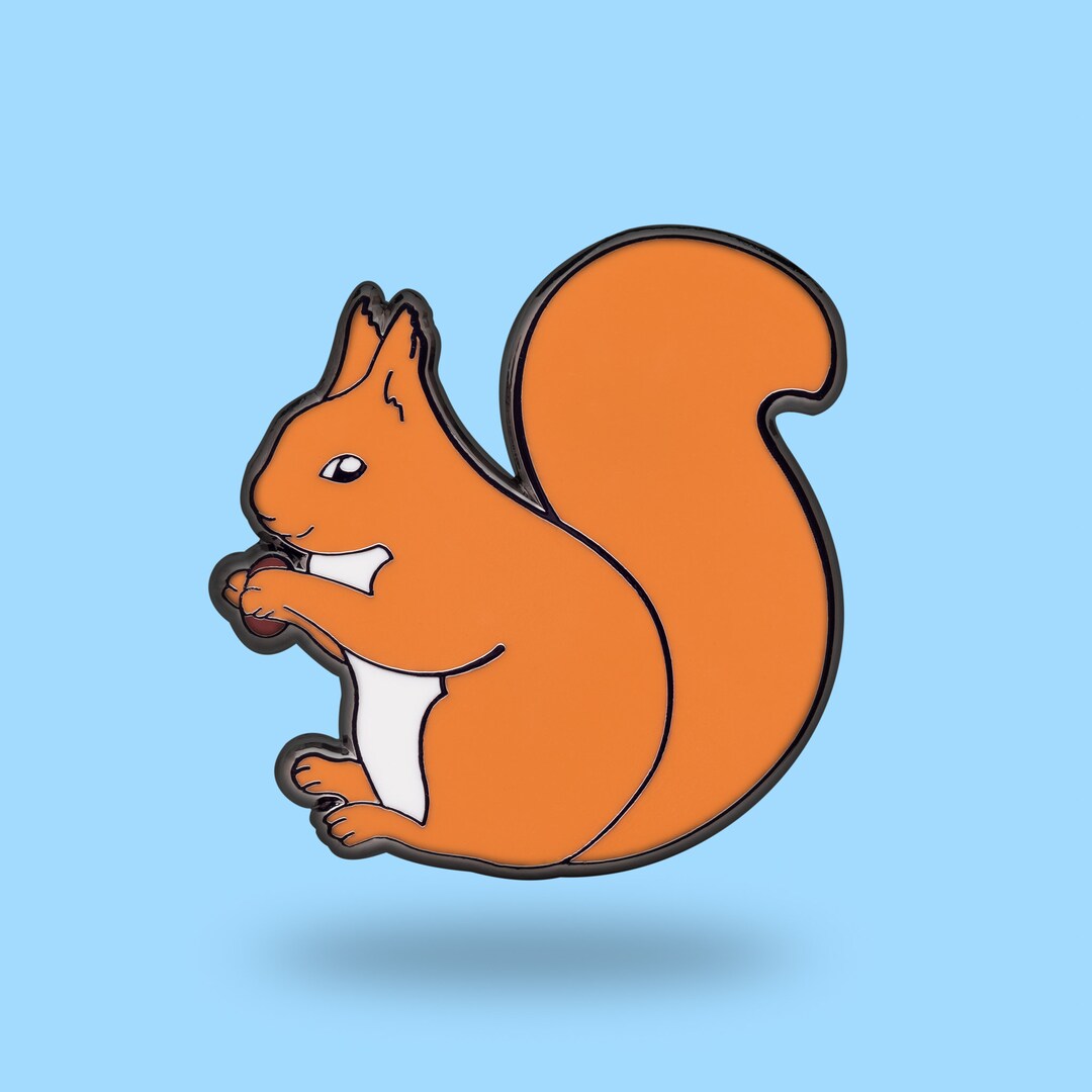 Squirrel Pin - Cute Enamel Pin - Forest - Animal Pin - Fall Pins - Etsy