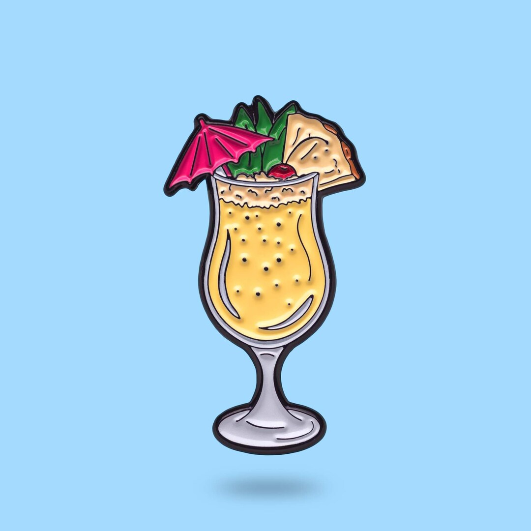 Pina Colada Enamel Pin - Cocktail Pin - Cute Gift - Barista Pin - Bar ...