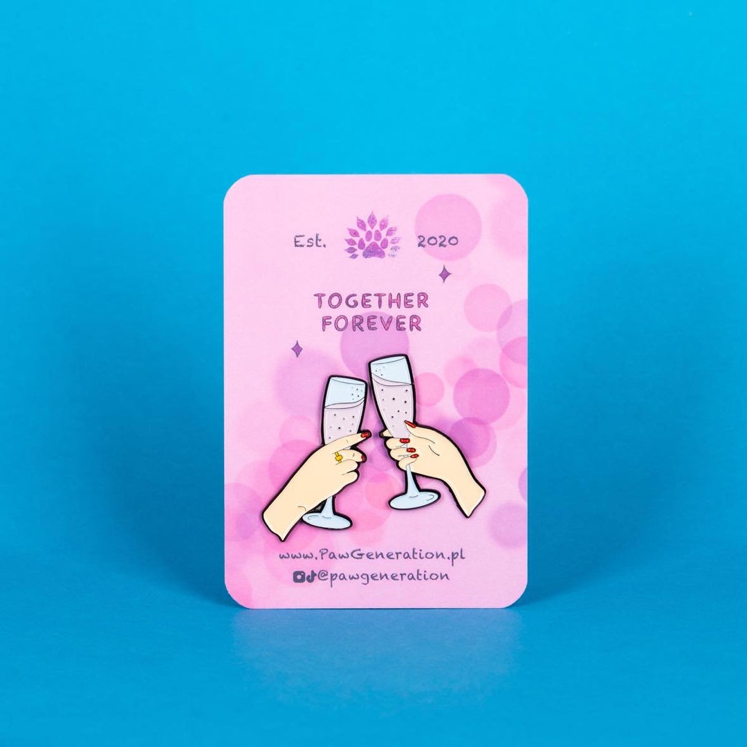 Together Forever Pins Set Enamel Pins Prosecco Pin for Friends Party ...